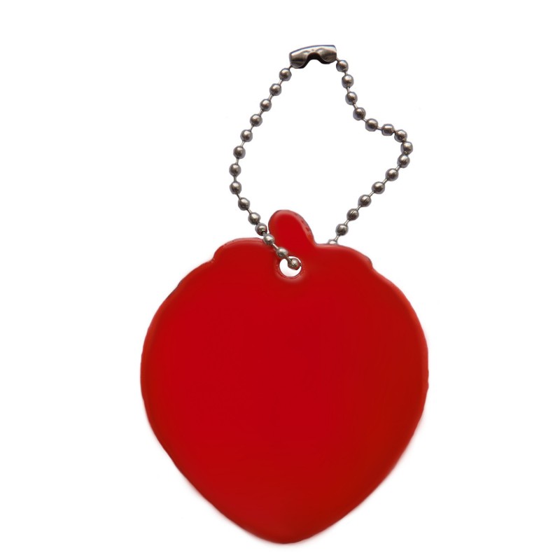 Soft reflector on chain / snap hook – strawberry